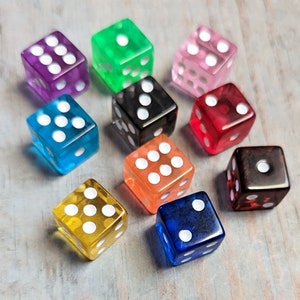 Six Sided Dice Set D6 Multicolor Dice With White Pips 10 Assorted ...