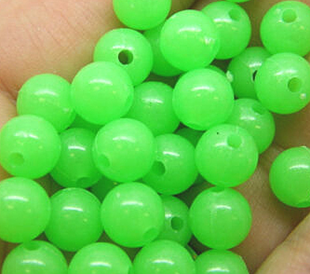 Glow in the Dark Beads Acrylic Round Shape Craft Bulk Lot Set 8mm ...