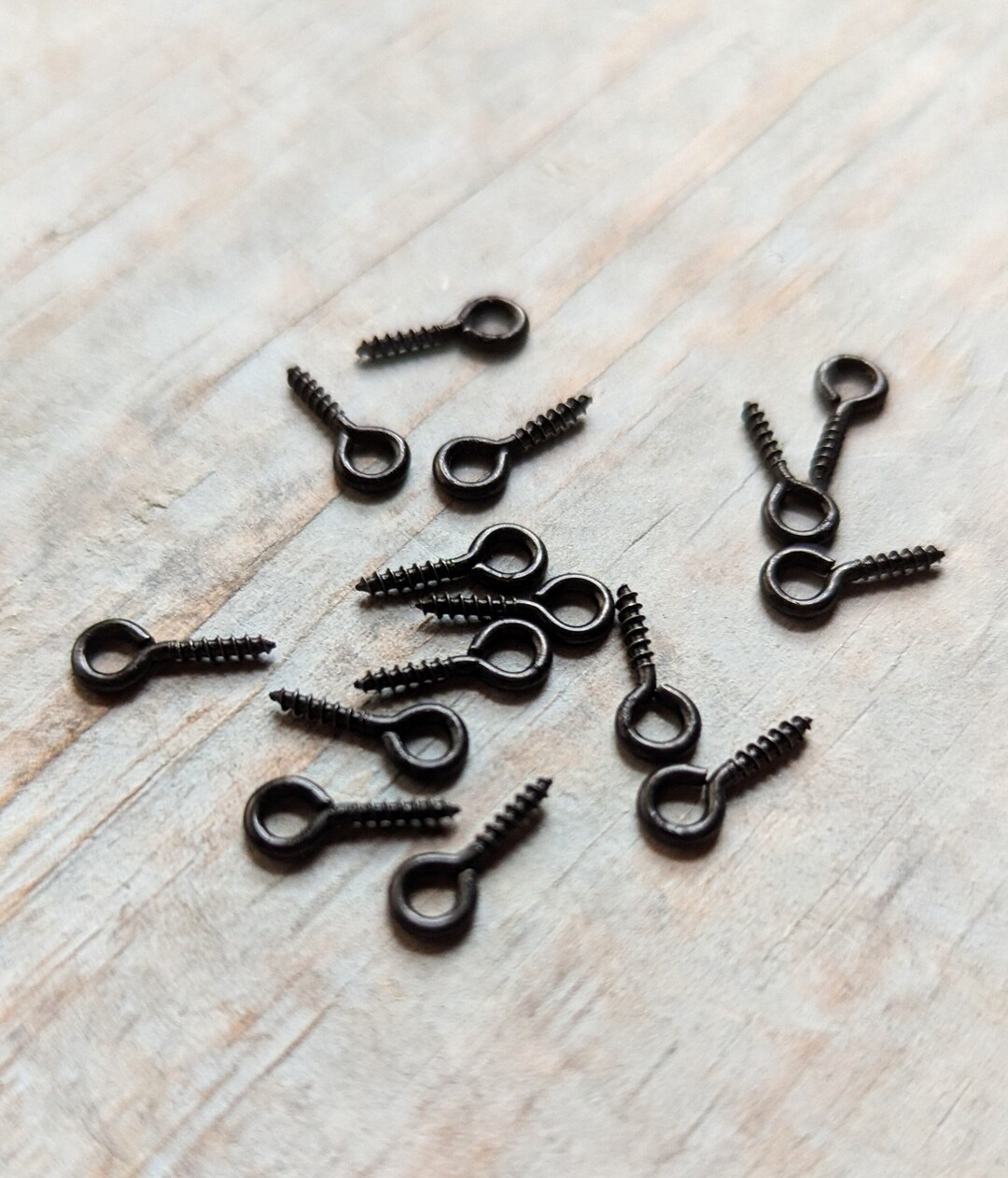 Eye Pins Screws 50 Loop Hook Hoop Craft Supply Bulk Lot Set Black Small ...