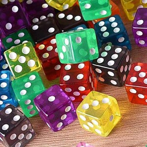 Six Sided Dice Set D6 Multicolor Dice With White Pips 10 Assorted ...