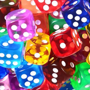 Multicolor Dice With White Pips 10 Die 10 Different Assorted - Etsy
