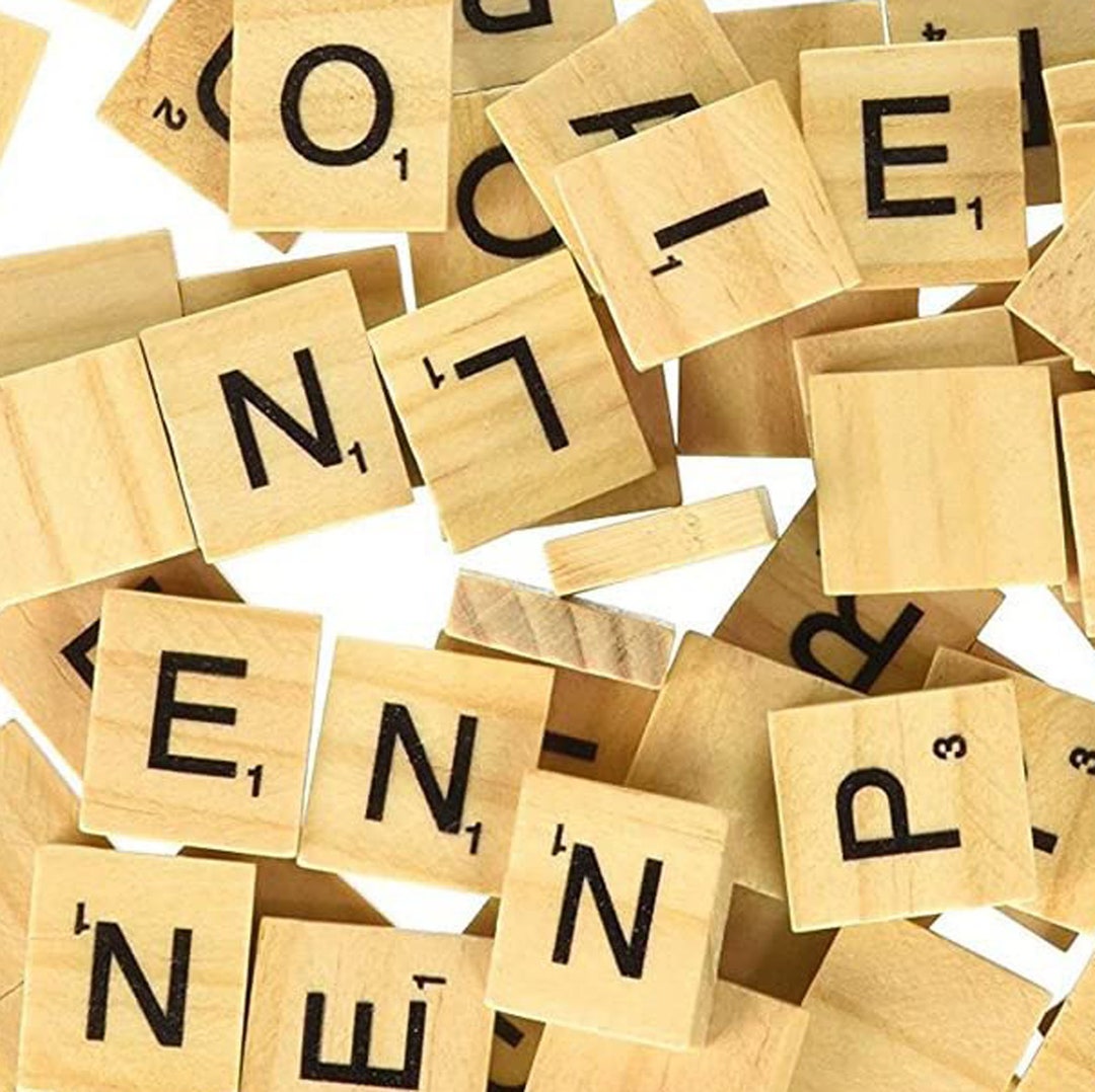 Letter Tiles 50 Scrabble Wood Capital Letters Alphabet Game ...