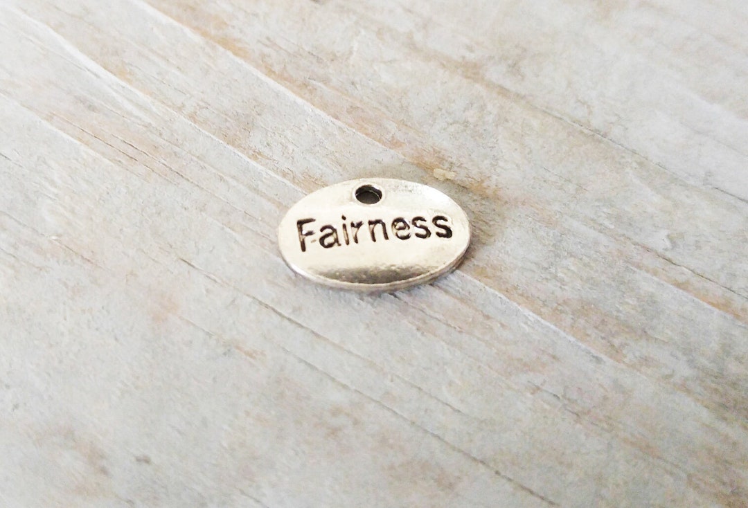 Word Charm Antiqued Silver Word Charm Fairness Charm Inspirational ...