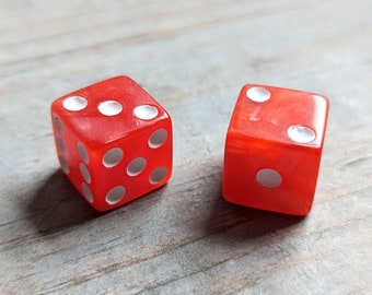 Blue Dice With Gold Pips 2 Marbled Swirl Design Standard Size 16mm ...