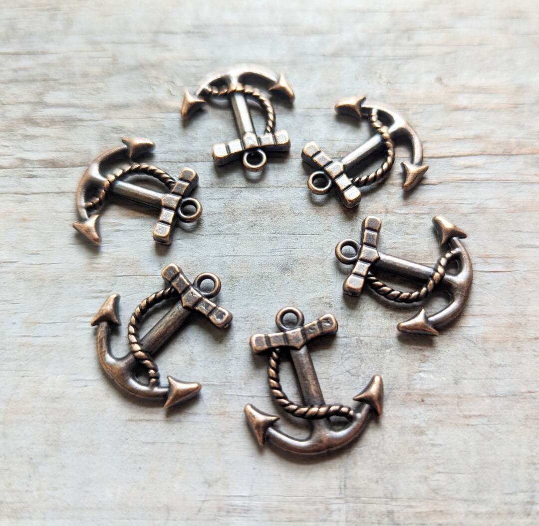 100 Anchor Pendants Antiqued Rustic Copper Scrapbooking Steampunk ...