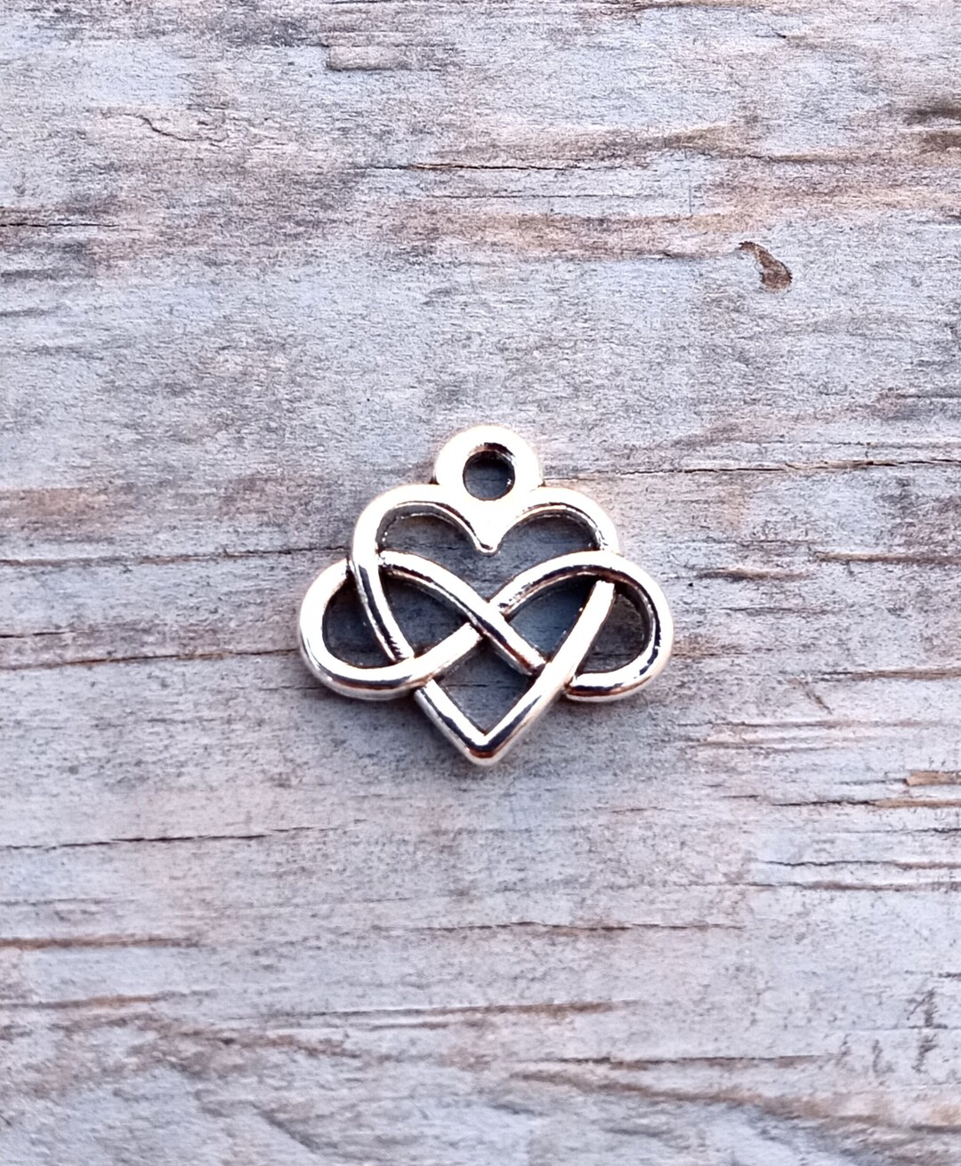 5 Infinity Heart Charm Forever Connector Love Pendant 15x15mm Rustic ...
