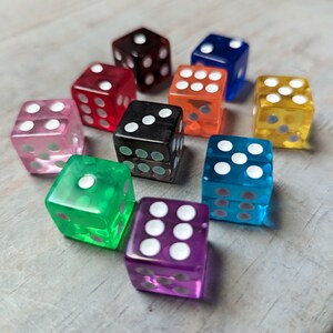 Six Sided Dice Set D6 Multicolor Dice With White Pips 10 Assorted ...