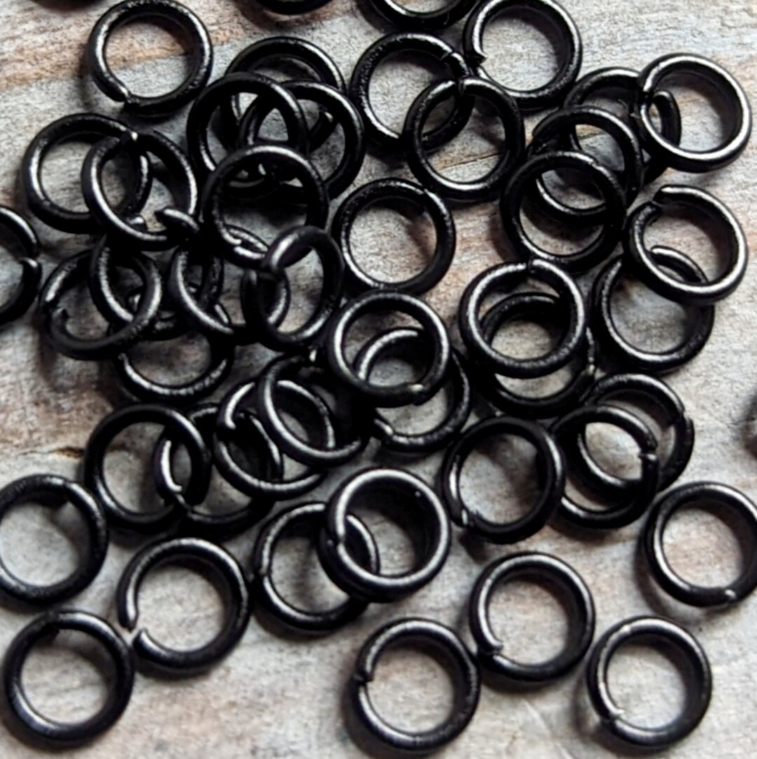 Jump Rings Black 20 Connectors 4mm Stainless Steel Saw Cut Jewelry ...