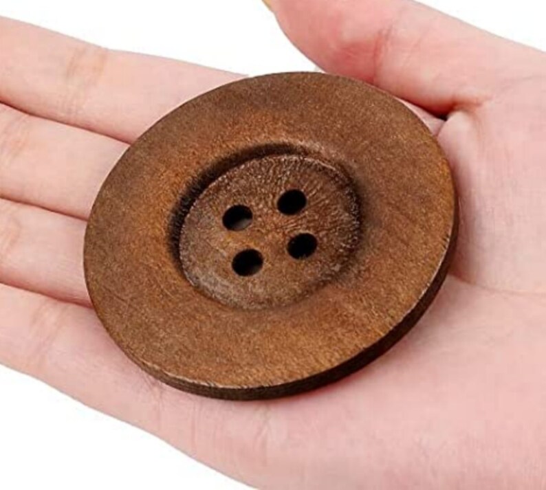 1 Big Wood Button Large 60mm 2.4 Inch Craft Supply Rustic - Etsy