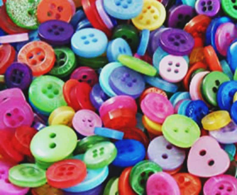 Assorted SMALL Buttons Resin Mixed Colors Craft Supply Bulk Lot Set 8mm ...