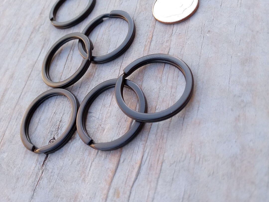 Split Ring 1 Inch Matte Black 4 Key Rings Dark Connectors - Etsy