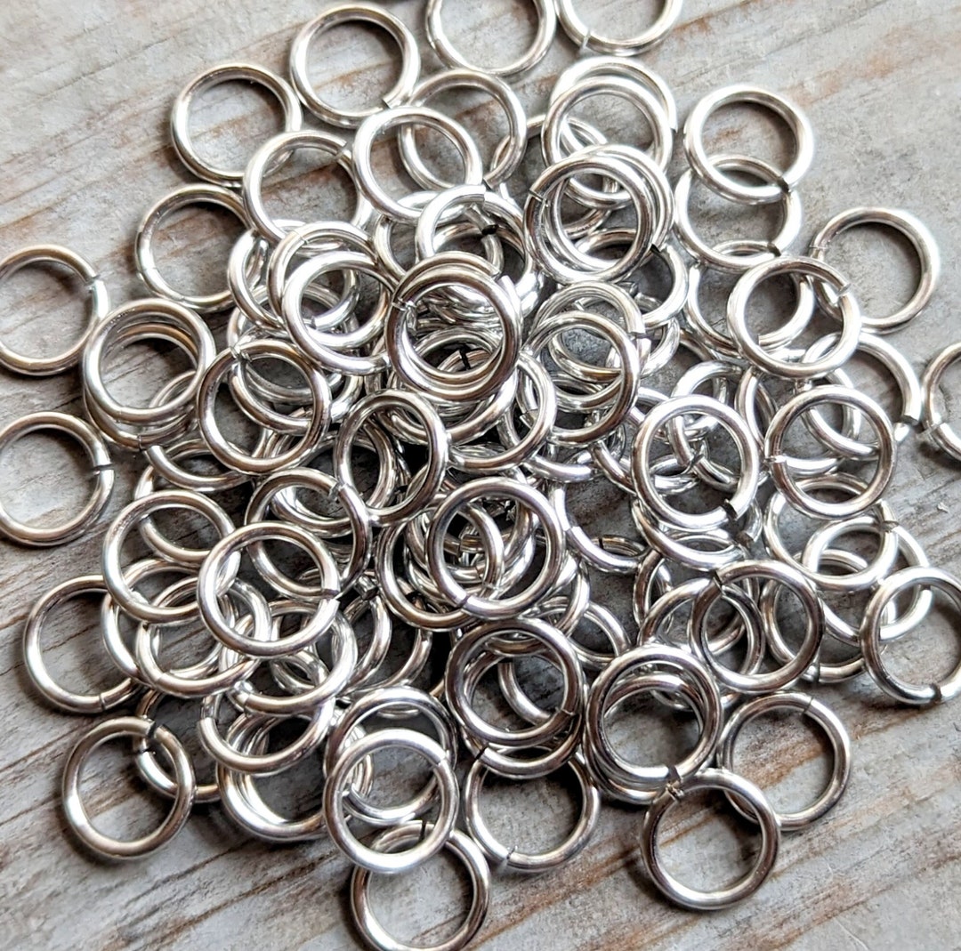 10 Bulk Chain Maille Rings Bright Aluminum 11mm 16 Gauge Saw Cut Jump ...