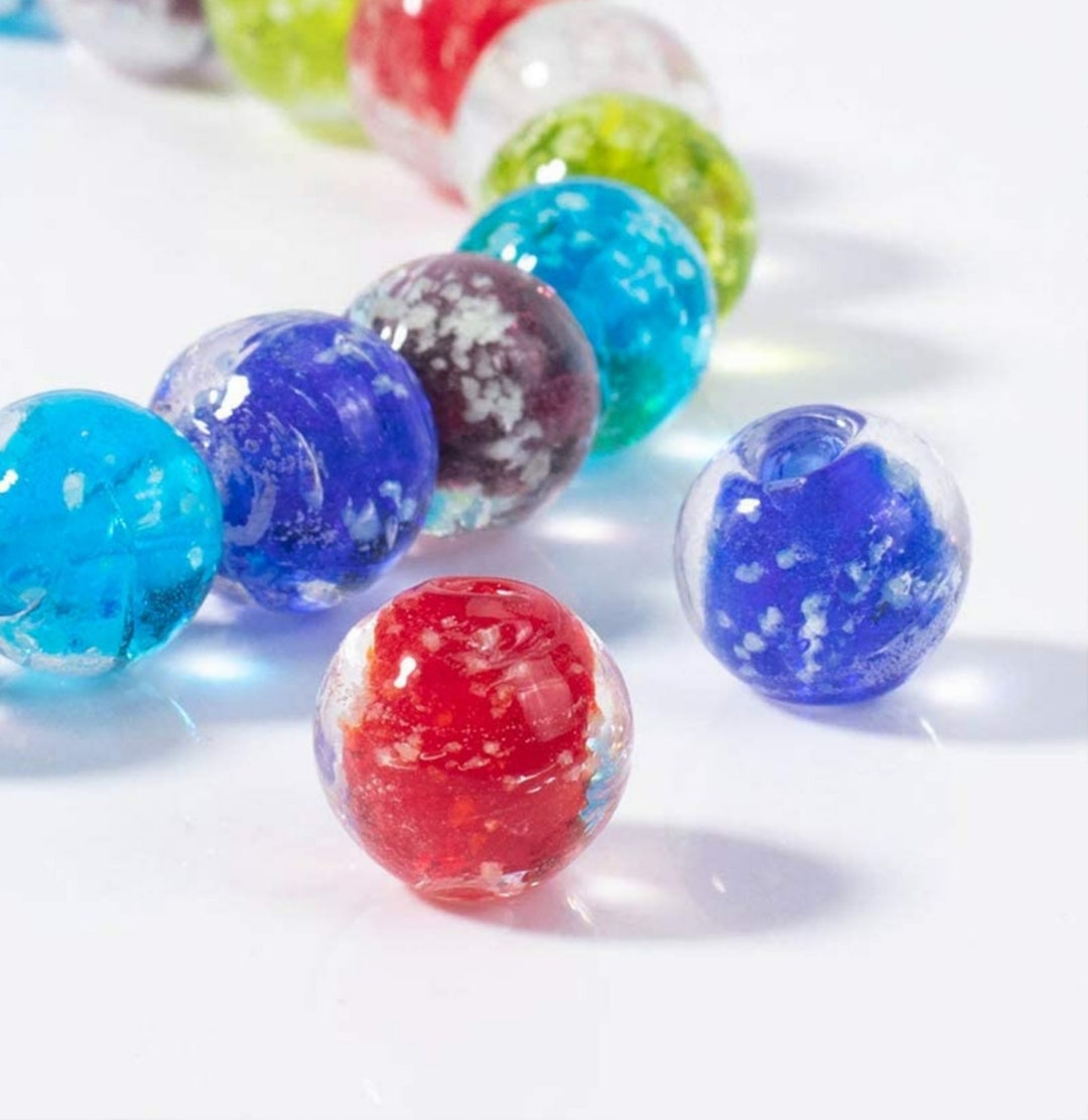 Glass Beads Glow in the Dark Lamp Work Sparkle Assorted Colors Craft ...