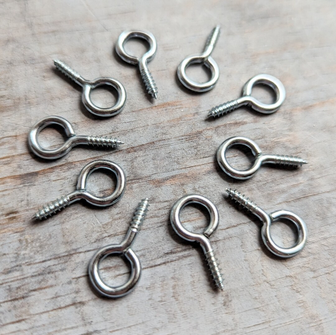 Eye Pins Screws 10 Loops Hook Hoop Craft Supply Bulk Lot Set Silver 1 ...