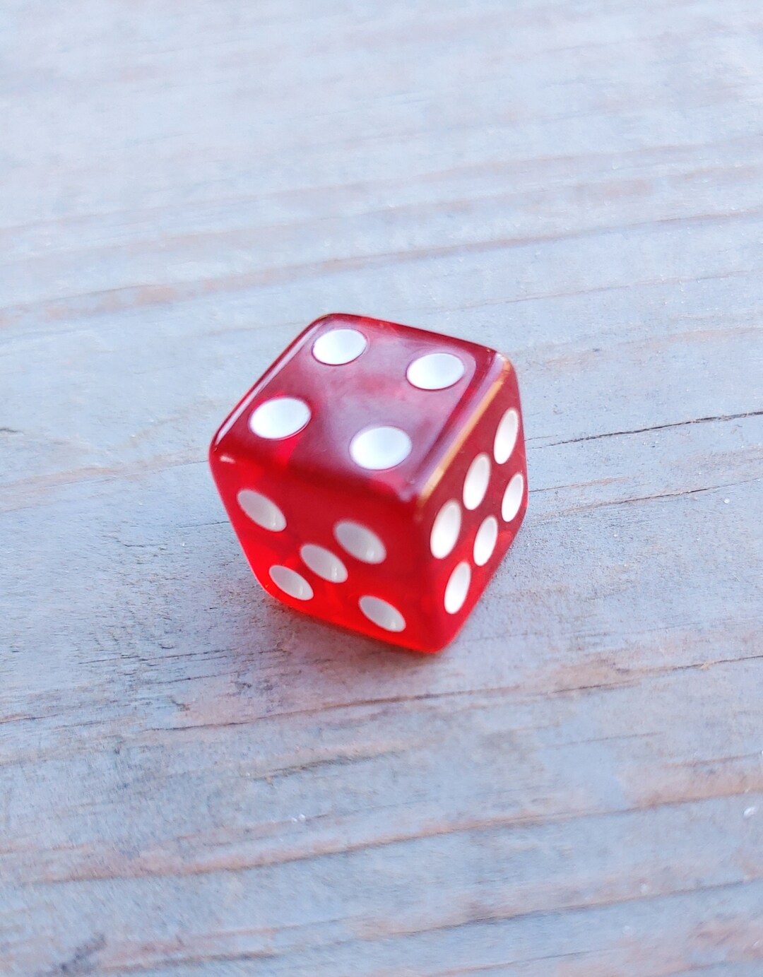 1 Red Die With White Pips 16mm Standard Size Squared Corners Six Sided ...