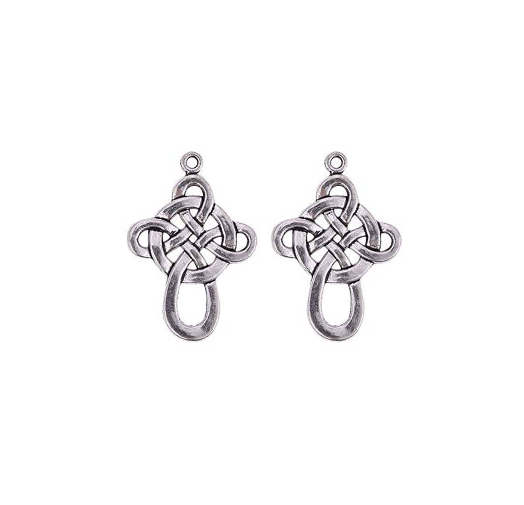 Celtic Cross Pendant Filigree Loop Knot Antiqued Silver Irish - Etsy