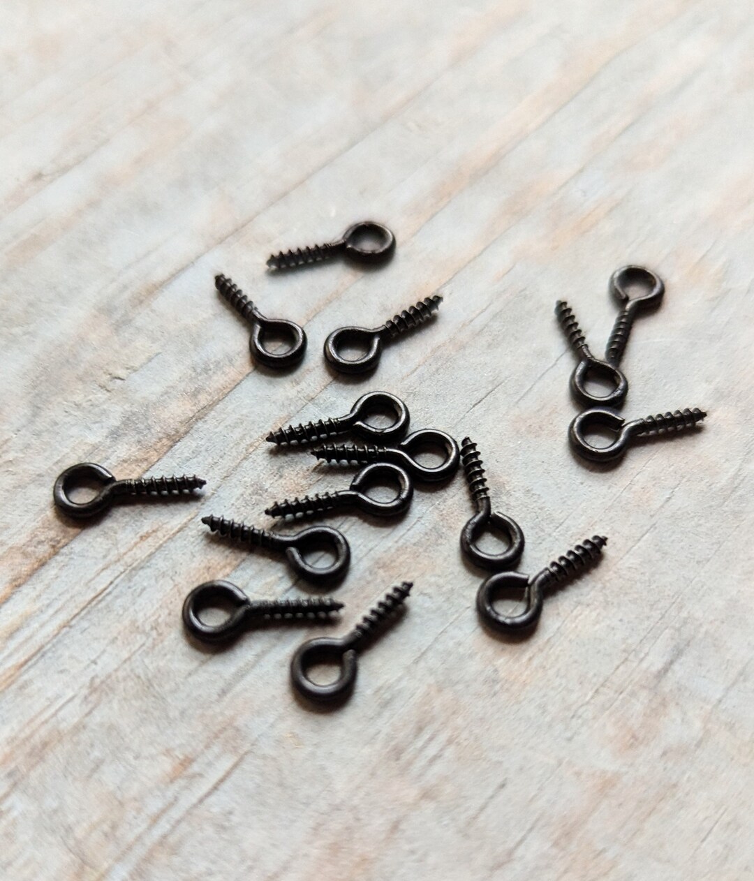 Eye Screws 10 Hanging Loops Hook Hoop Craft Supply Bulk Lot Set Black ...