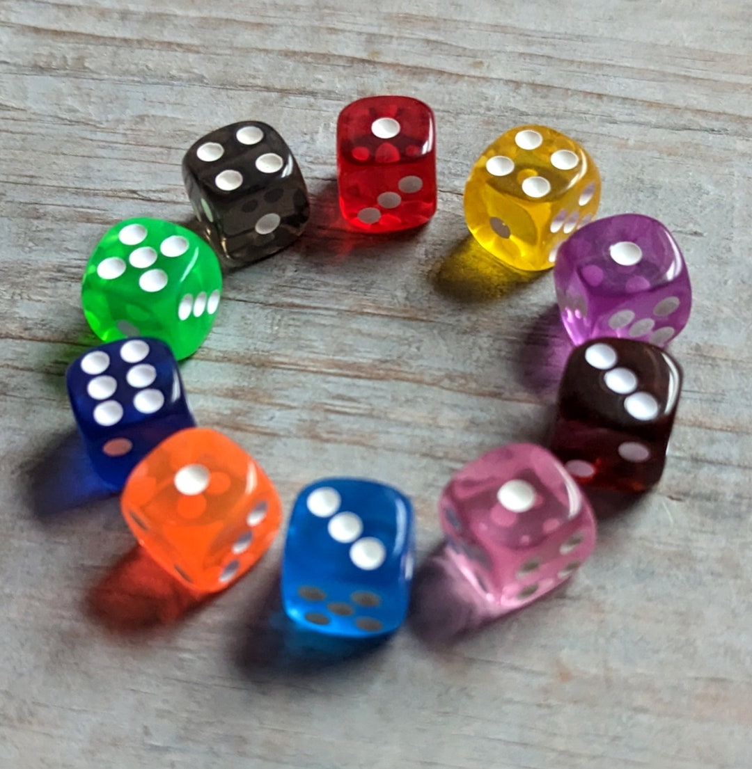 Multicolor Dice With White Pips 10 Die 10 Different Assorted Colors ...