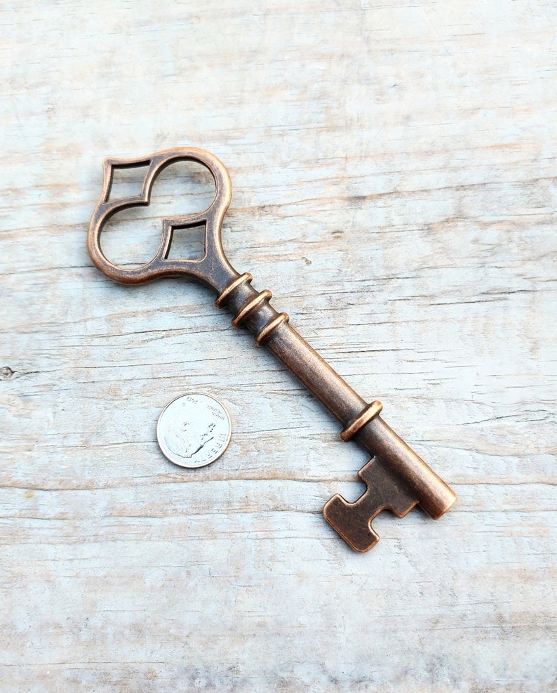 Extra Large Skeleton Key 1 Antiqued Copper 120mm/4.5 Inch 1 - Etsy
