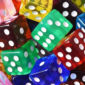 Six Sided Dice Set D6 Multicolor Dice With White Pips 10 Assorted ...