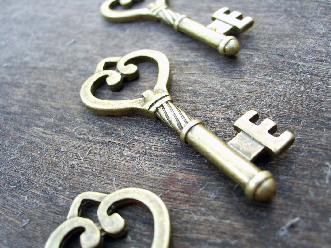 Skeleton Keys Bulk Lot 100 Pcs Set Steampunk Rustic Antiqued Bronze ...