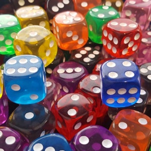 Multicolor Dice With White Pips 10 Die 10 Different Assorted - Etsy