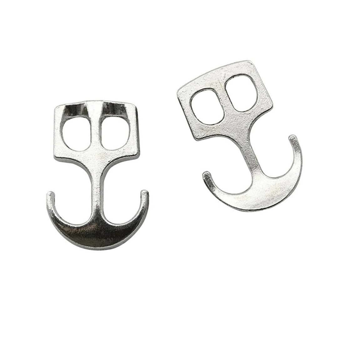 2 Anchor Clasp Two Hole Hook Connectors Silver - Etsy
