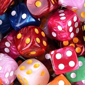 6 Sided Dice D6 Multicolor With Marbled Design 10 Die 10 Assorted ...