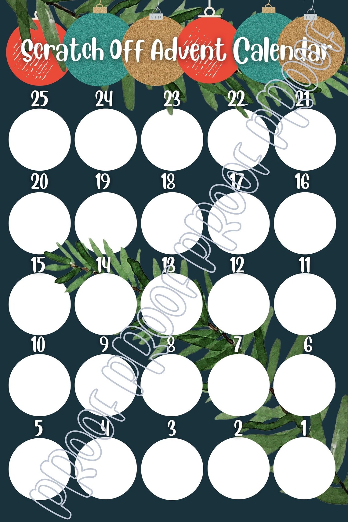 Digital Download Advent Calendar DIY Advent Calendar Scratch - Etsy