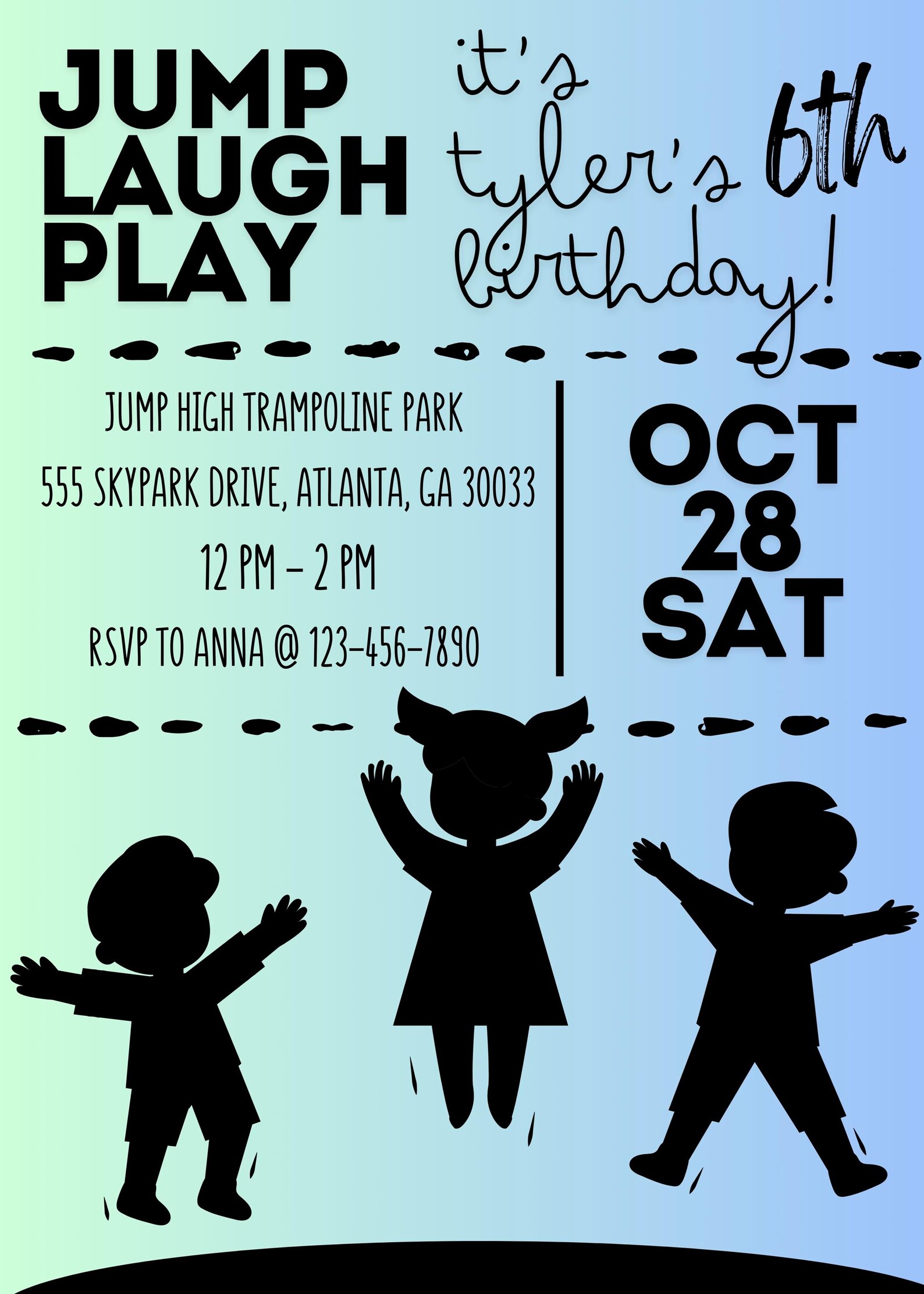 Editable Jump Birthday Party Invitation Jump Bounce House Inflatables ...