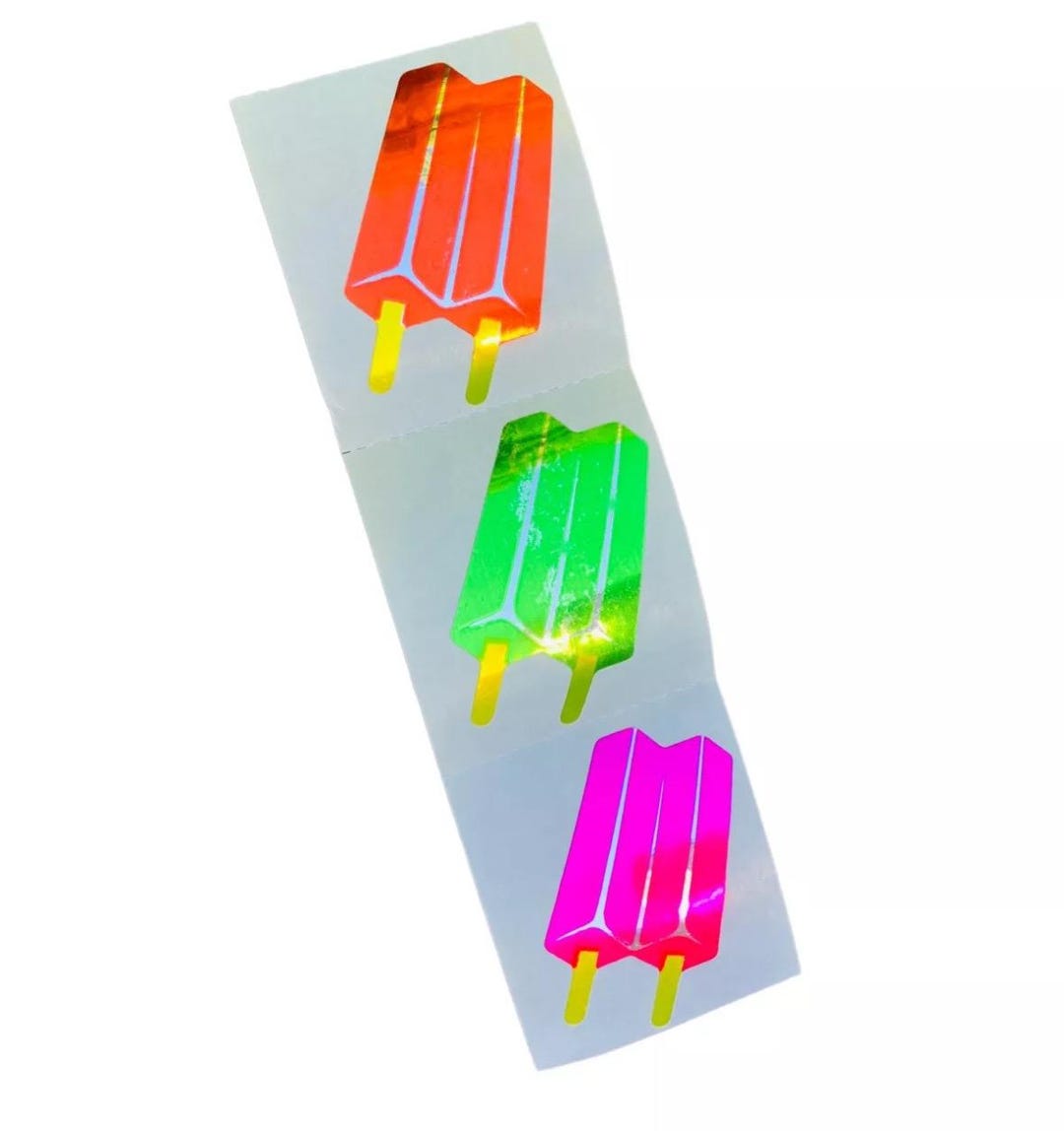 Vintage 80s Sandylion Popsicle Stickers: Rare Foil Mylar - Etsy