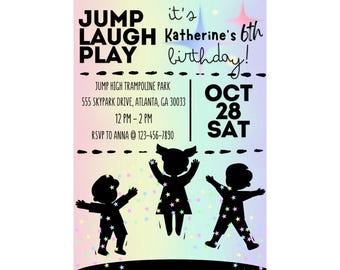 Editable Jump Birthday Party Invitation Jump Bounce House Inflatables ...