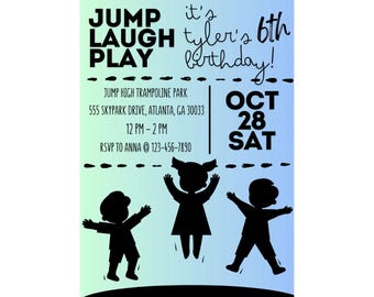 Editable Jump Birthday Party Invitation Jump Bounce House Inflatables ...