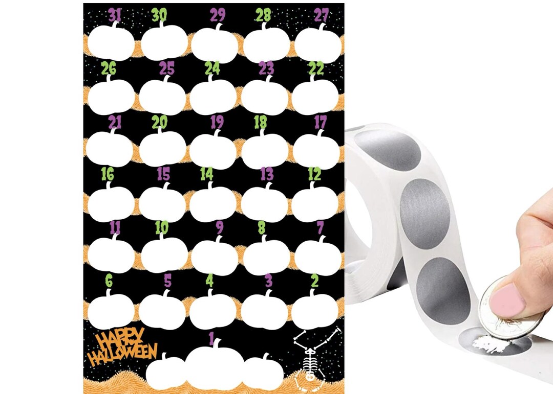 Halloween Pumpkin Countdown Calendar: DIY Scratch-off Activity (digital ...