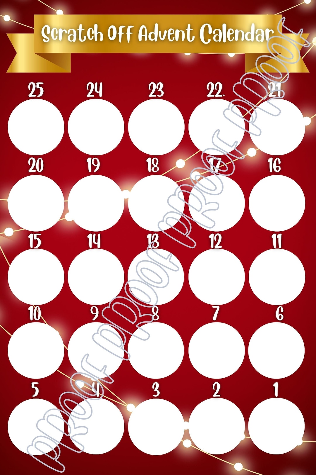 Digital Download Advent Calendar DIY Advent Calendar Scratch - Etsy