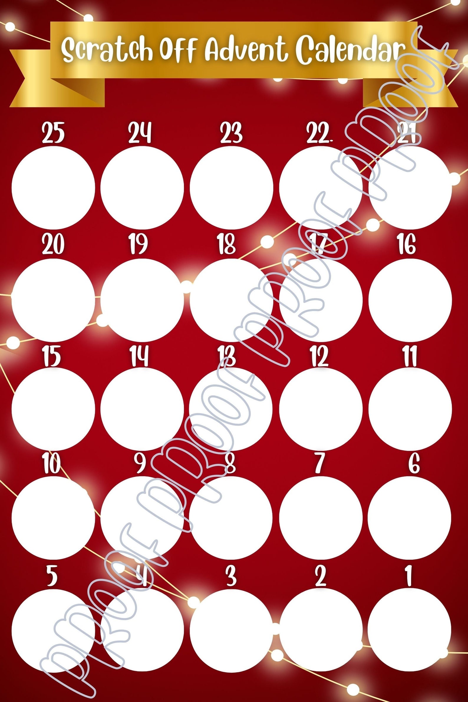 Digital Download Advent Calendar DIY Advent Calendar Scratch - Etsy