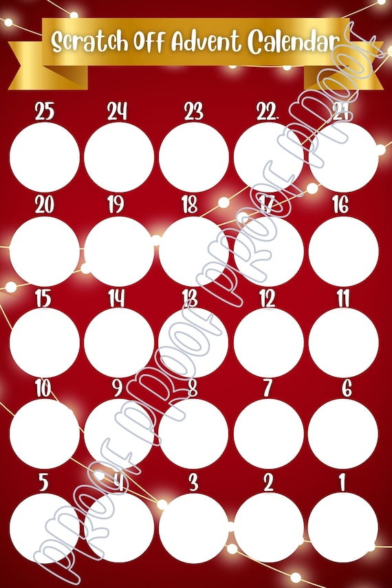Digital Download Advent Calendar DIY Advent Calendar Scratch - Etsy