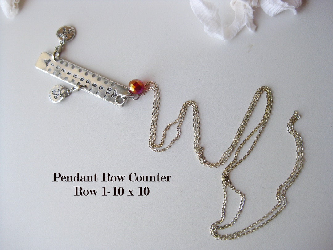 Knitting Row Counter Pendant, Hand Stamped, Row Count up to 100 Rows ...