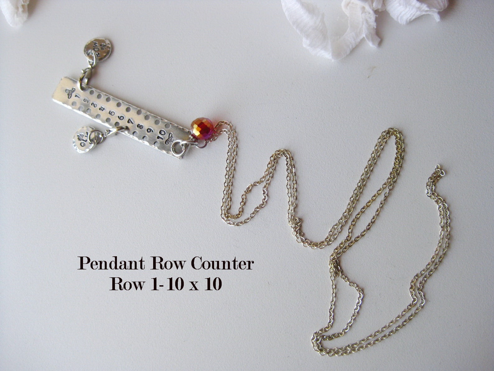 Knitting Row Counter Pendant, Hand Stamped, Row Count up to 100 Rows ...