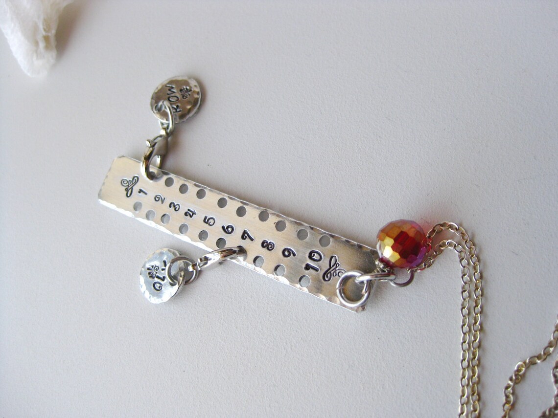 Knitting Row Counter Pendant, Hand Stamped, Row Count up to 100 Rows ...