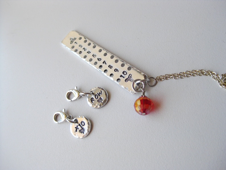 Knitting Row Counter Pendant, Hand Stamped, Row Count up to 100 Rows ...