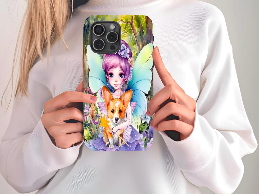 Corgi Puppy Cuddles Sweet Fairy Tough iPhone Case, Corgi Mom Cell Case, Fits Most iPhone Models ...