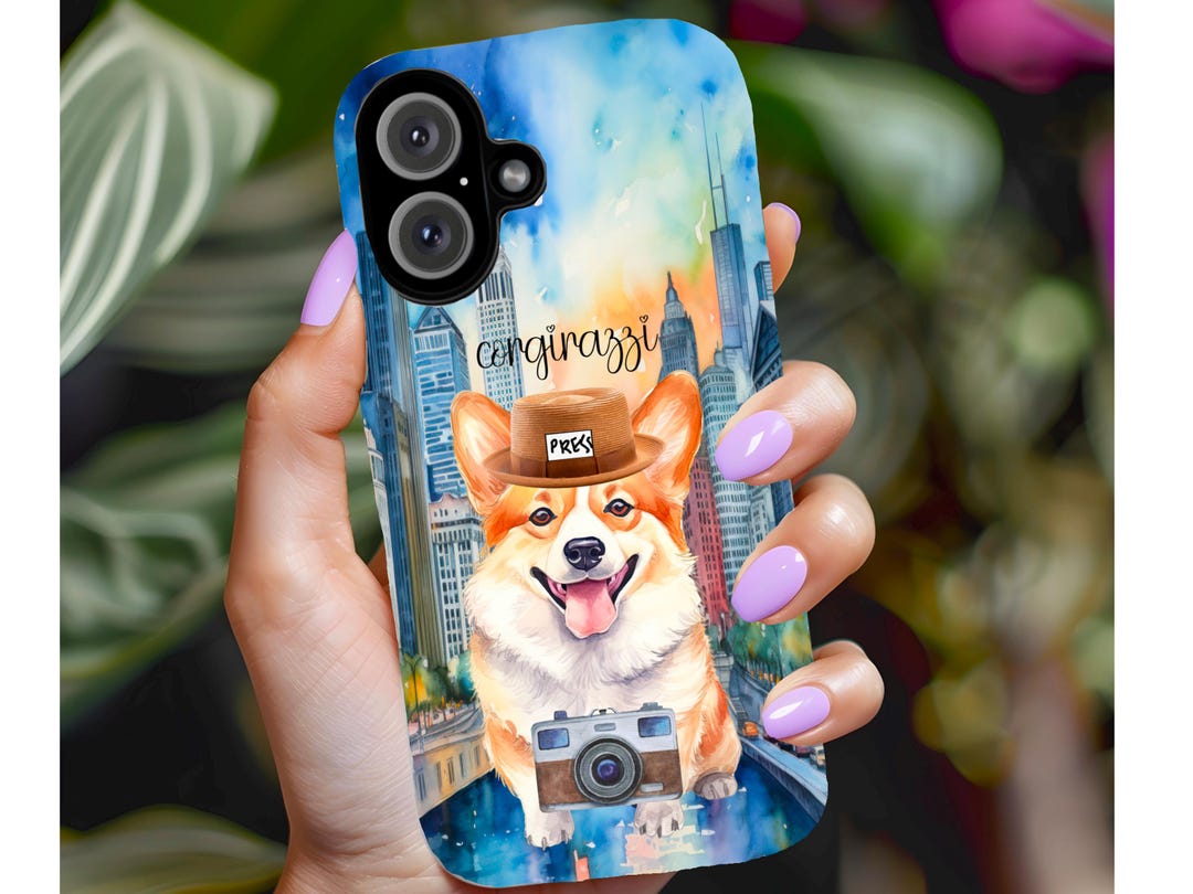 Corgi Corgiazzi Press Reporter Paparazzi Tough iPhone Case, Corgi Mom ...