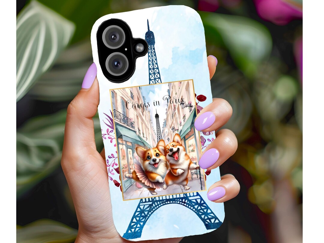 Two Corgis in Paris Dancing Under the Eiffel Tower Tough iPhone Case ...