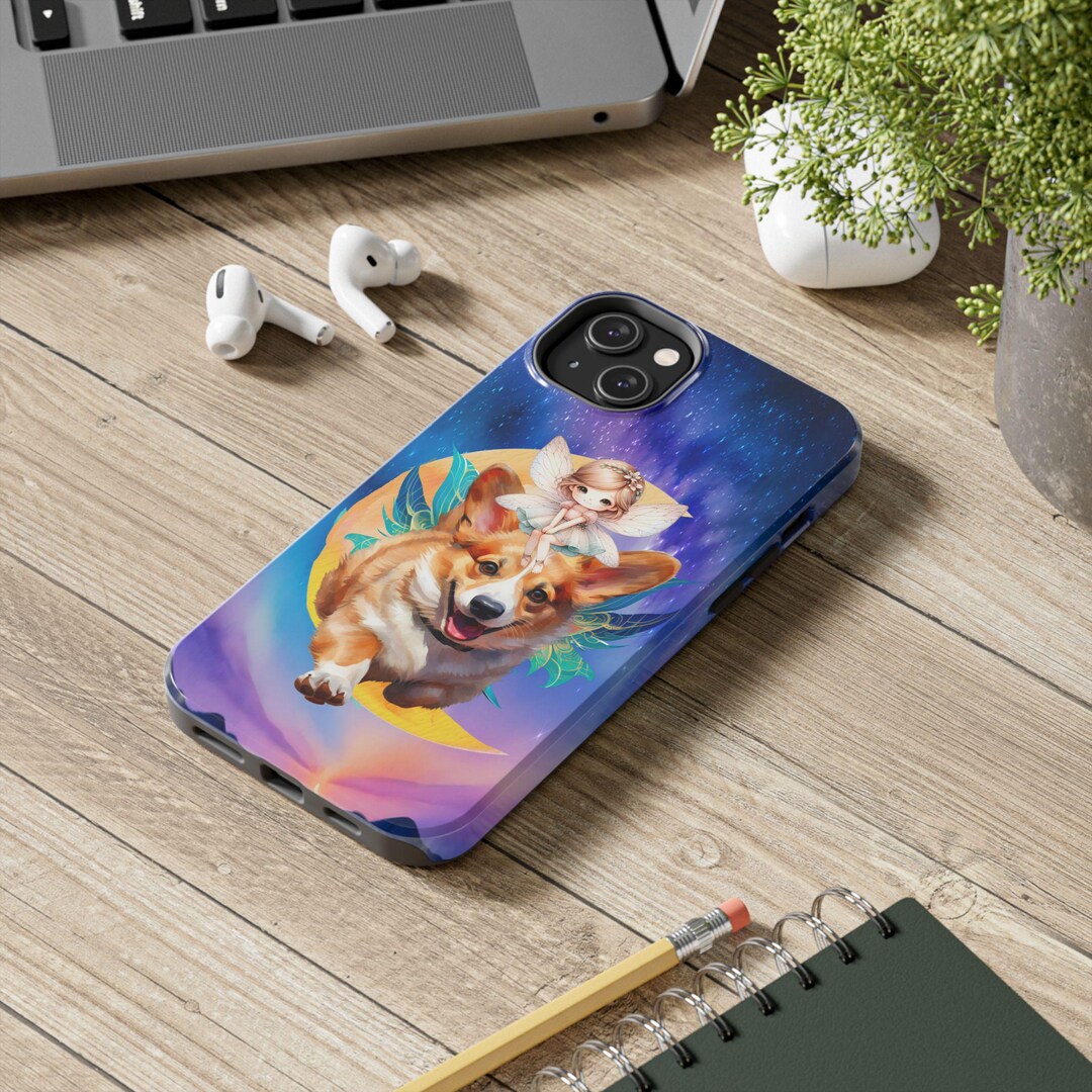 Flying Corgi With Fairy Rider Tough iPhone Case, Corgi Mom Cell Case ...