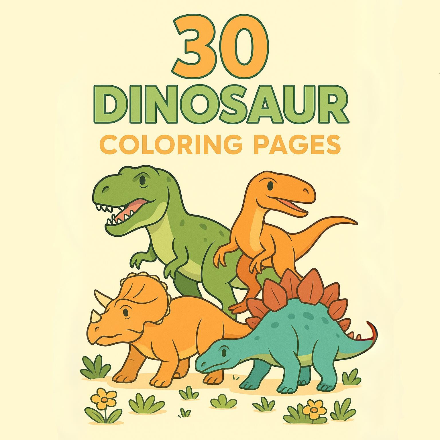 30 Dinosaur Coloring Pages for Kids – Printable Prehistoric Activity ...