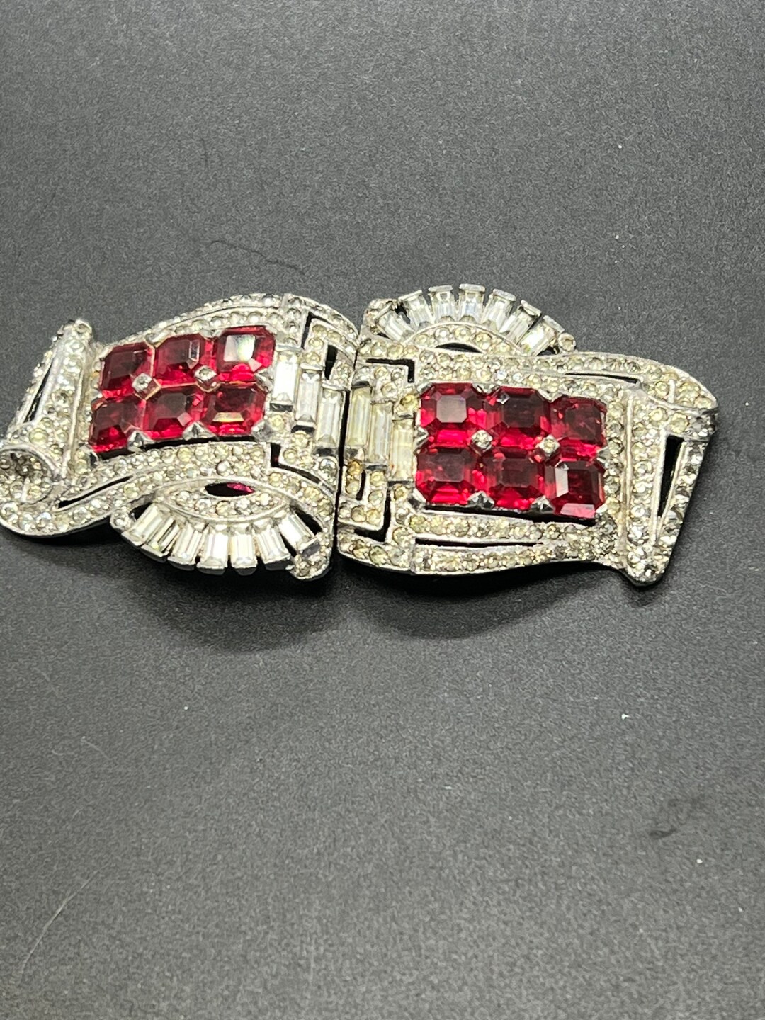 Elegant Ruby Red Crystal Rhinestone Dress Clip - Etsy