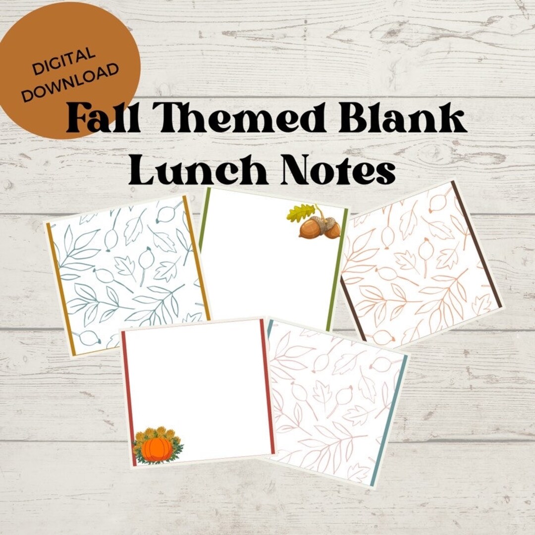 Blank Lunch Notes for Kids Adults Husband Wife Love Note Lunchbox ...