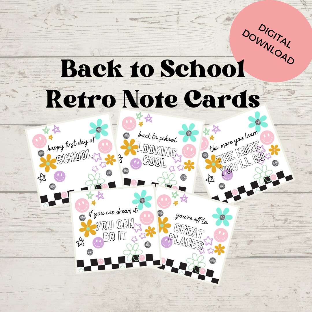 Retro 70s Lunch Box Bag Note for Kids Back to School First Week ...