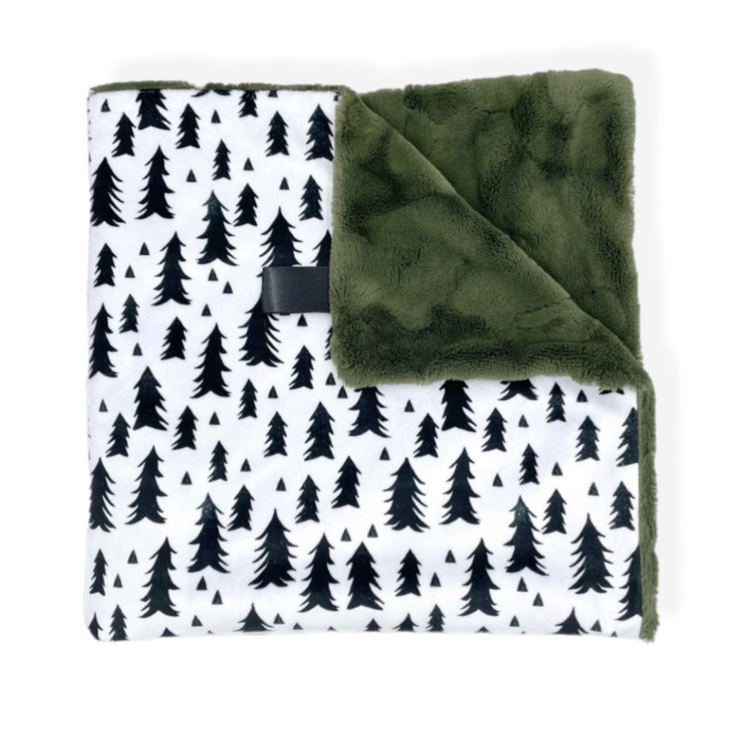 Baby Blanket- FOREST TREES- Cuddle Blanket- Minky Blanket- Woodland ...